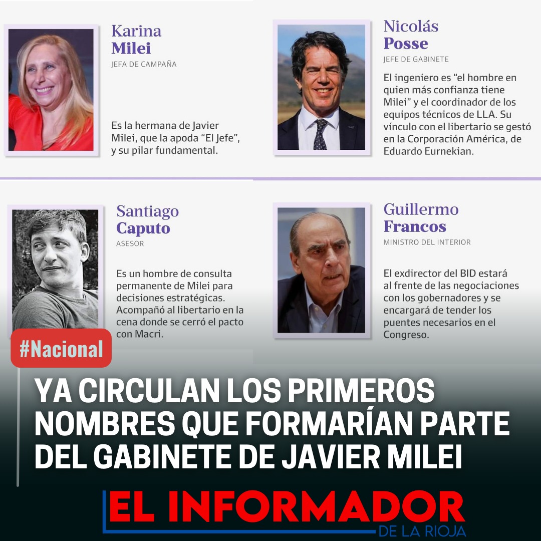 YA CIRCULAN LOS PRIMEROS NOMBRES QUE FORMARÍAN PARTE DEL GABINETE DE ...