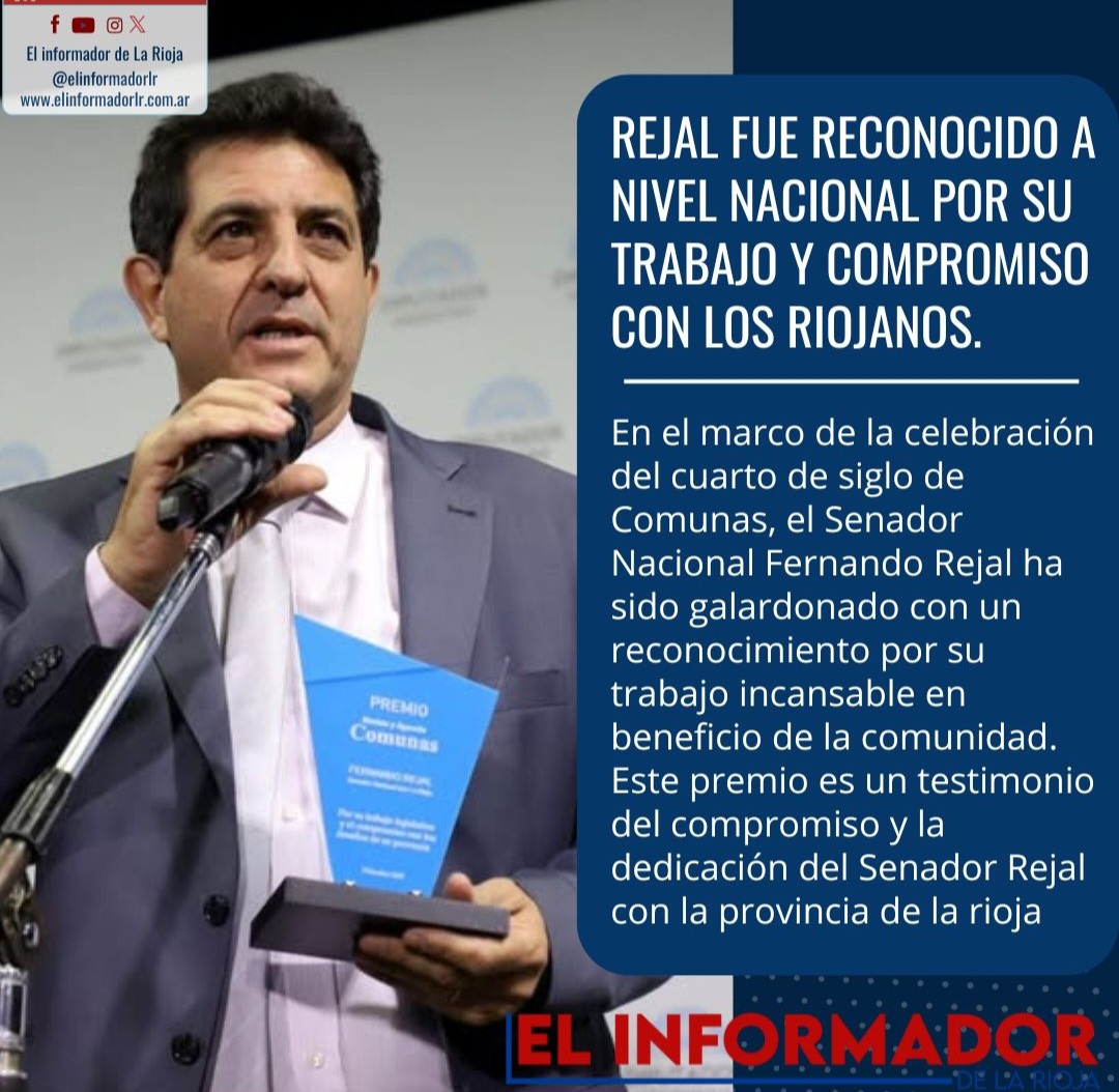 Rejal fue reconocido a nivel nacional por su trabajo y compromiso con ...