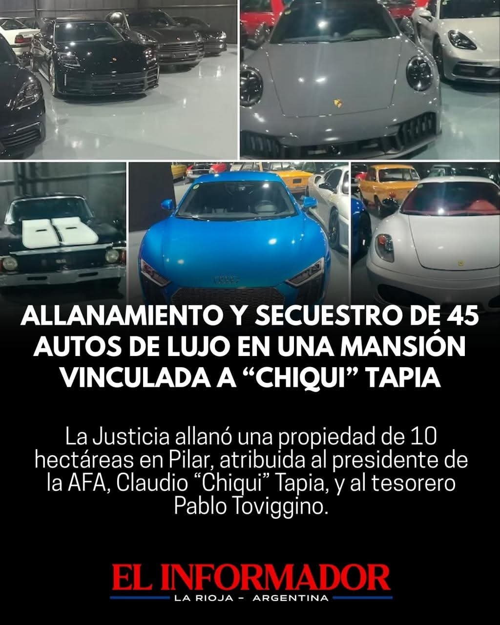 Allanamiento y secuestro de 45 autos de lujos en una mansión vinculada ...